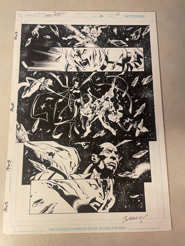 TRINITY #50 original comic art 2009 stunning splash BUSIEK signed by ...