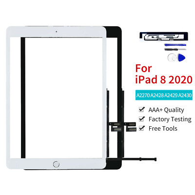 For 2020 iPad 8th Generation A2270 A2428 Digitizer Screen Replacement ...