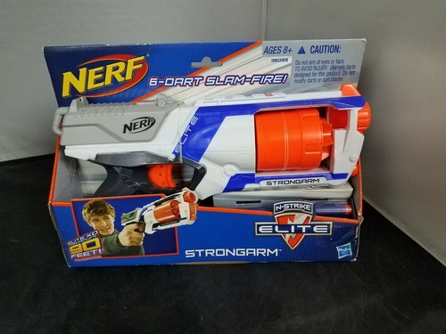 NERF STRONGARM N-STRIKE ELITE 6-DART SLAM FIRE GUN. NEW Fires To 90 Ft ...