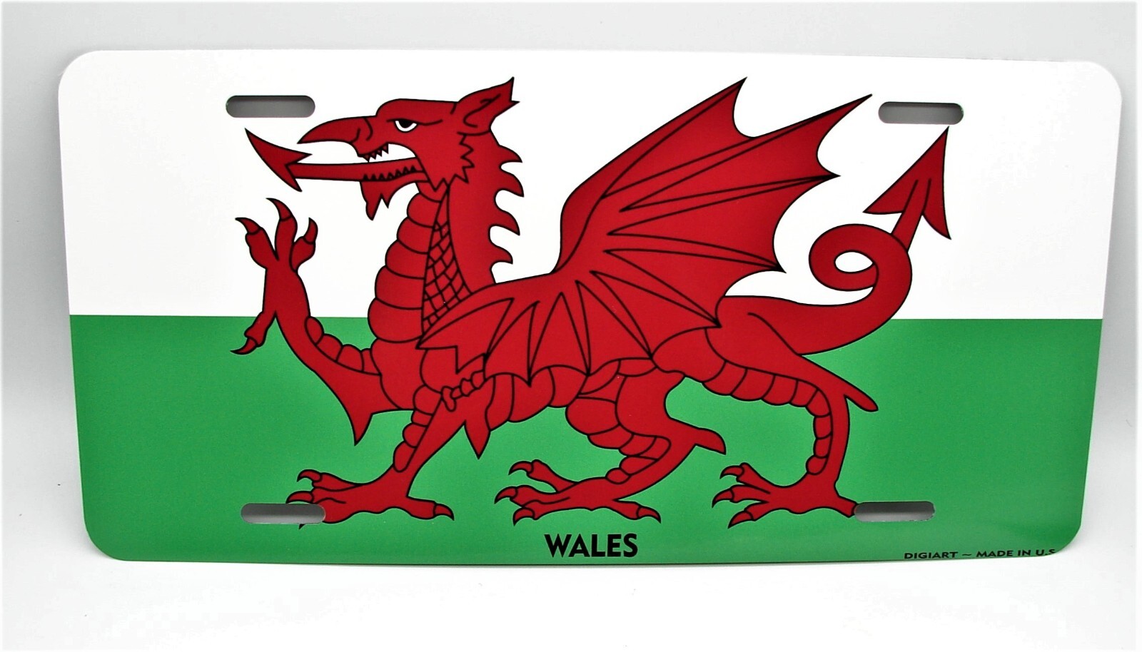 WELSH, WALES FLAG WELSH DRAGON METAL NOVELTY CAR LICENSE PLATE AUTO TAG ...