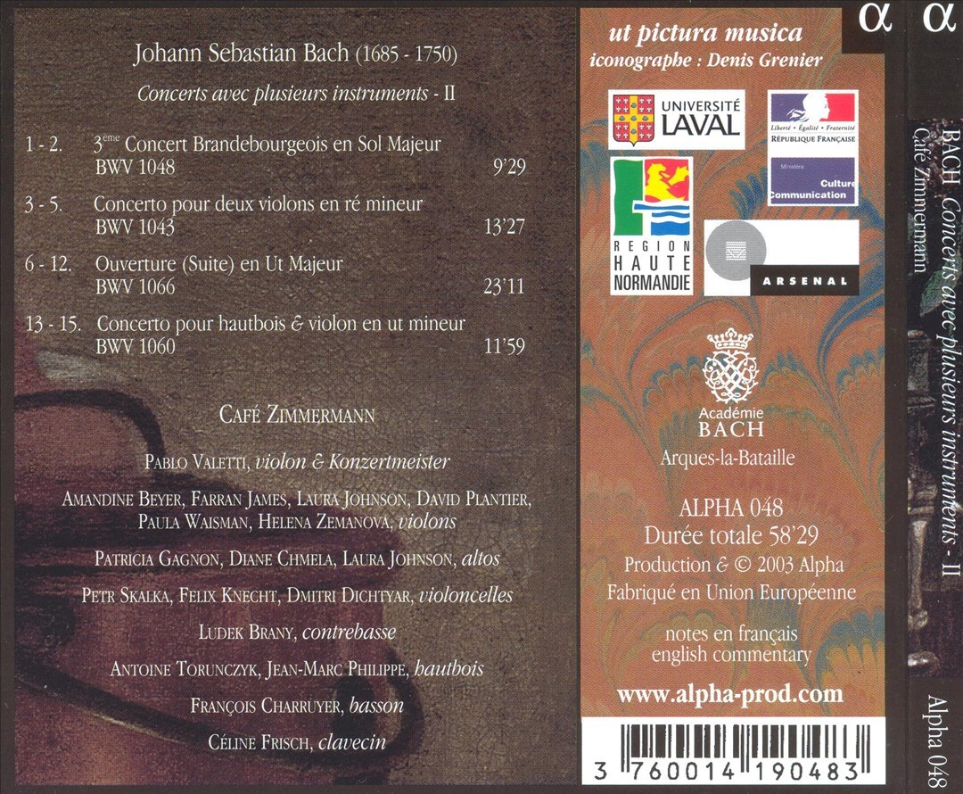 CAFÉ ZIMMERMANN BACH: CONCERTS AVEC PLUSIEURS INSTRUMENTS, VOL. 2 NEW ...