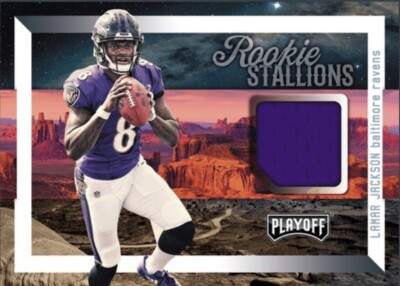 2018 Playoff Lamar Jackson Rookie Stallions Patch RC NFL Blitz Digital ...