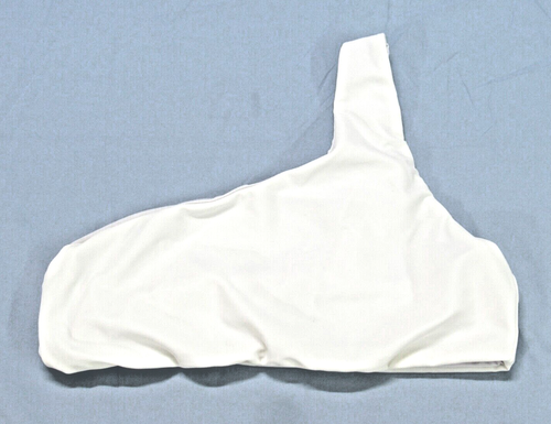 BEACH RIOT Solid White ONE-SHOULDER No Padding BANDEAU Swim BIKINI TOP ...