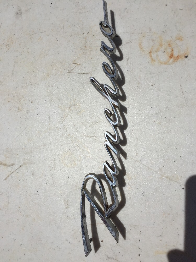 1960-65 FORD RANCHERO EMBLEM BADGE SCRIPT TRIM CHROME METAL NAMEPLATE ...