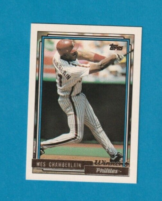 1992 Topps GOLD Baseball parallel # 14 Wes Chamberlain PHILADELPHIA ...