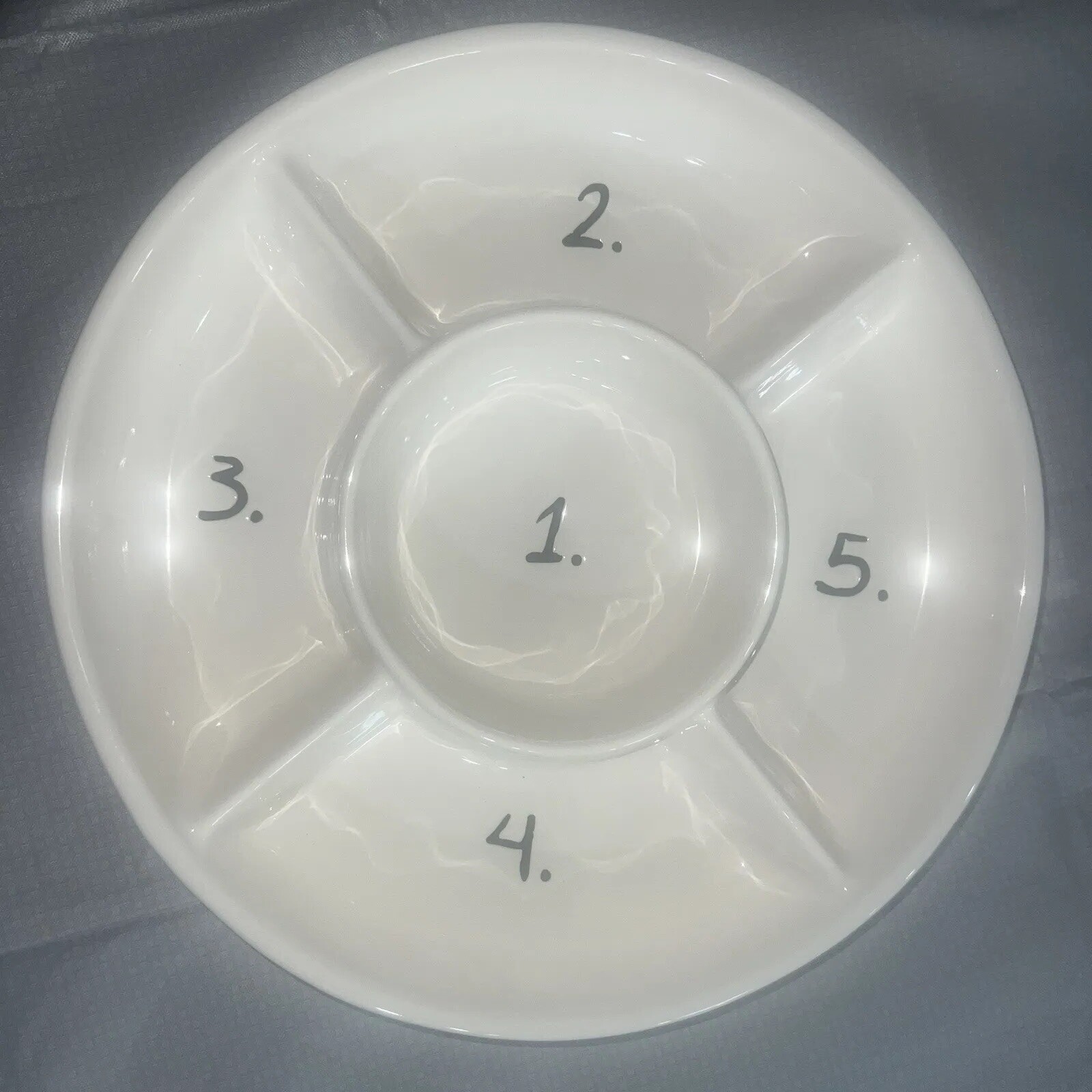 1 2 3 Rae Dunn Numbers Sectional Platter Server HTF RARE 1.2.3.4.5. NEW ...