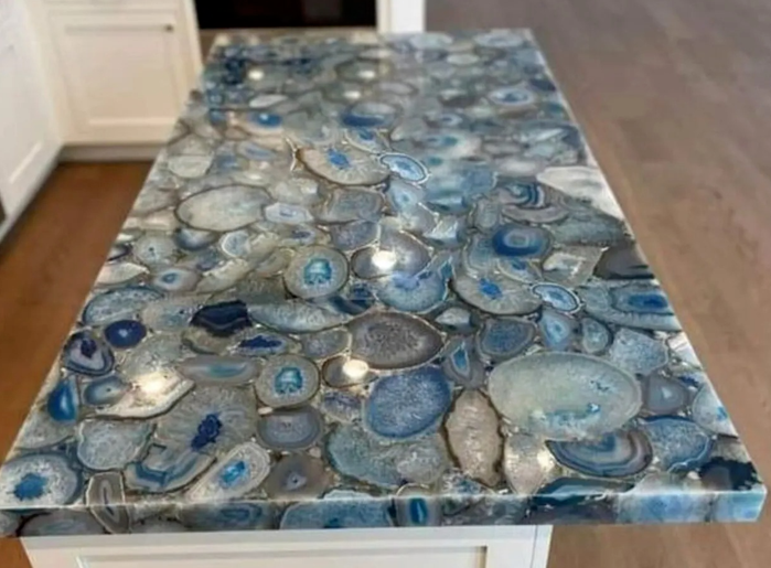 Blue Agate Stone Countertop Kitchen Countertop/Slab Dining Table Stone ...