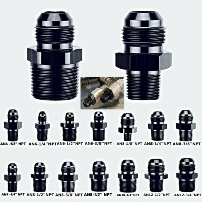 AN4 AN6 AN8 AN10 AN12 Straight Male Flare Fuel Hose End Fitting Adapter ...