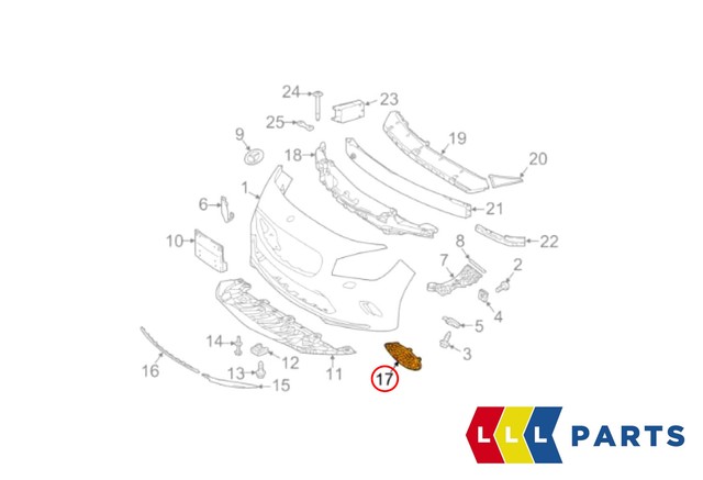 OEM MERCEDES BENZ CLA C117 Front Bumper Left Grille Cover A1178852300 ...