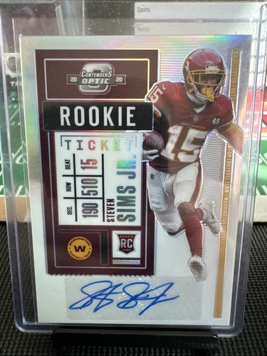 2020 Contenders Optic Steven Sims Jr. Rookie Ticket Silver Auto RC #204 ...