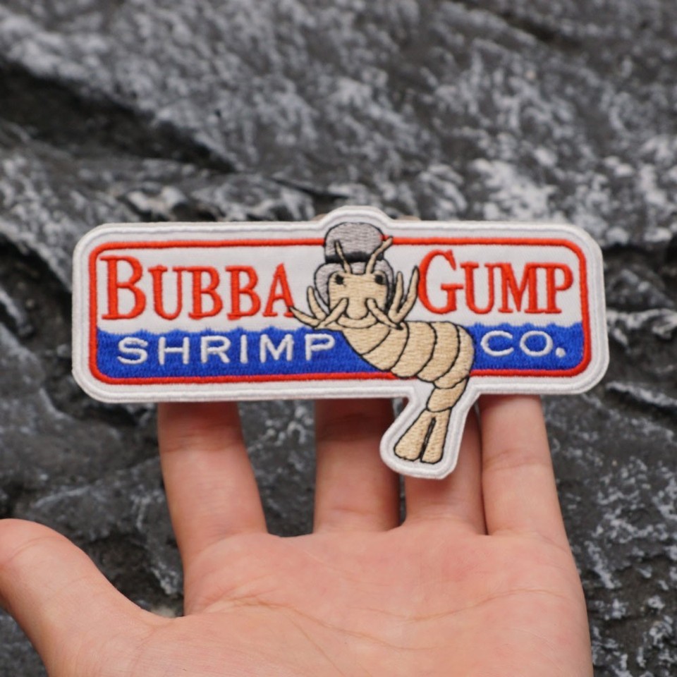 2 Pcs FABULOUS "BUBBA GUMP" SHRIMP CO. EMBROIDERED IRON-ON PATCH 4.25" x 2.2" | eBay
