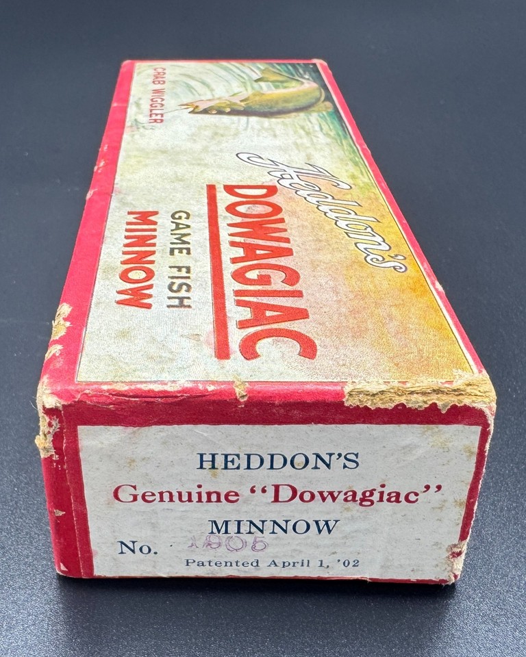 Antique Heddon's Dowagiac Crab Wiggler Game Fish Minnow No. 1905 Wood ...