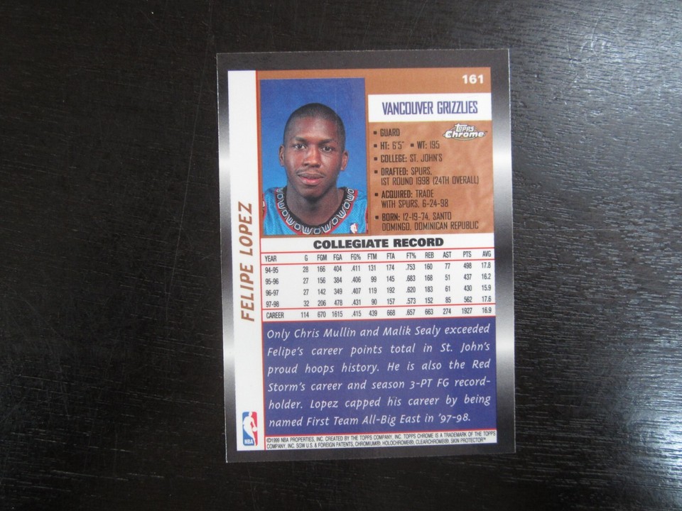 1999-00 Topps Chrome # 161 Felipe Lopez Autograph Signed Auto Card (B ...