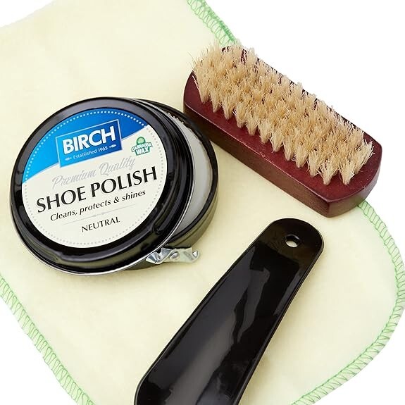Shoe Care Kit Boots Shoes Leather Cleaning Kit Bag Polish Brush 8 pc ...