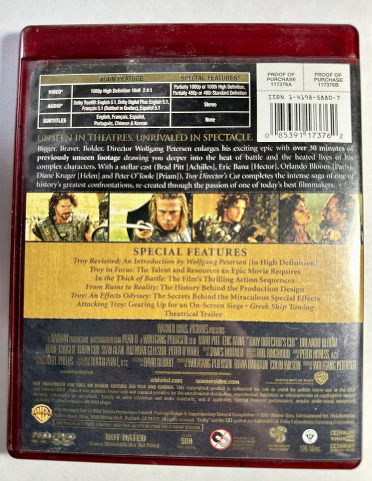 Troy - Director's Cut - HD DVD 85391173762 | eBay