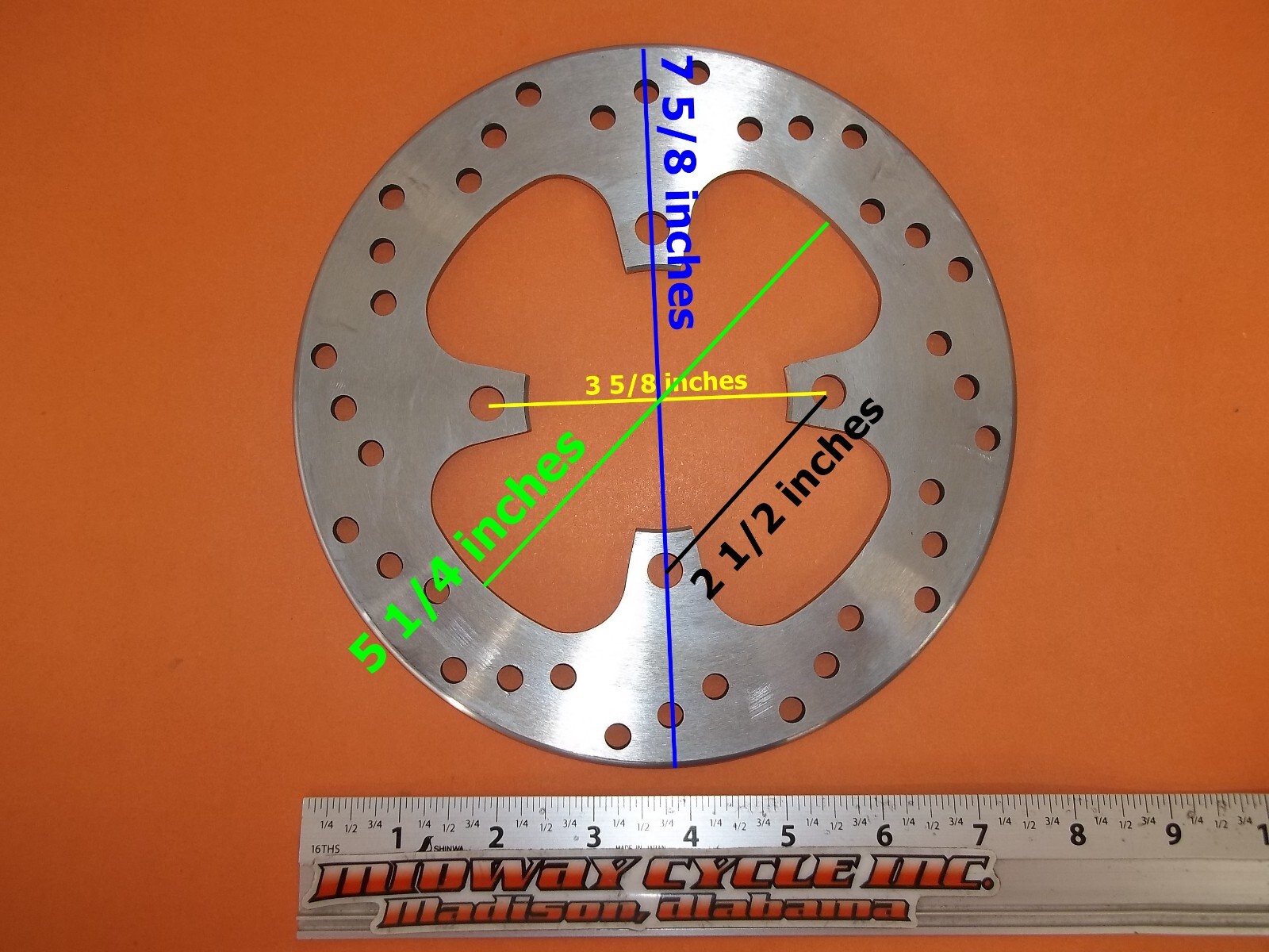 HONDA COMPETITION CBR1000RR NEW OFF-SET HRC REAR BRAKE DISC 43121-NL6 ...