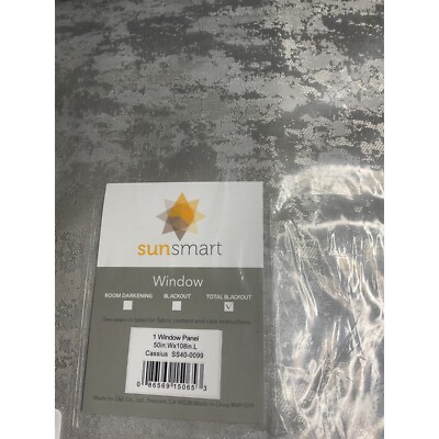 SunSmart Cassius Gray/Silver Marble Jacquard Curtain Panel 50 in. W X ...