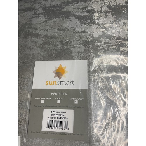 SunSmart Cassius Gray/Silver Marble Jacquard Curtain Panel 50 in. W X ...