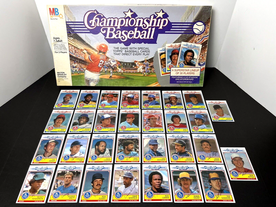 Milton Bradley CHAMPIONSHIP BASEBALL Board Game, 1984 - includes all 30 ...