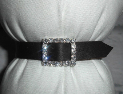 Doll BELT dk. BROWN square rhinestone buckle Leatherette 18"-21" Cissy ...