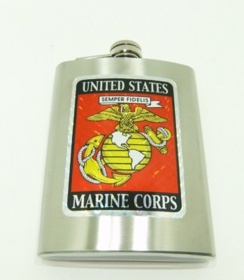 HIP STAINLESS STEEL FLASK 6 oz WITH US MARINE CORPS EMBLEM | eBay
