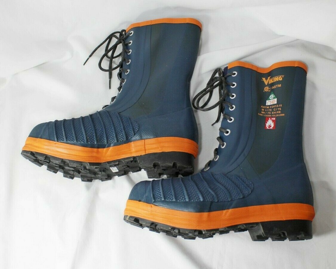 Viking Steel Toe Rubber BOOTS Rigger Firewall Fire Resistant Blue ...