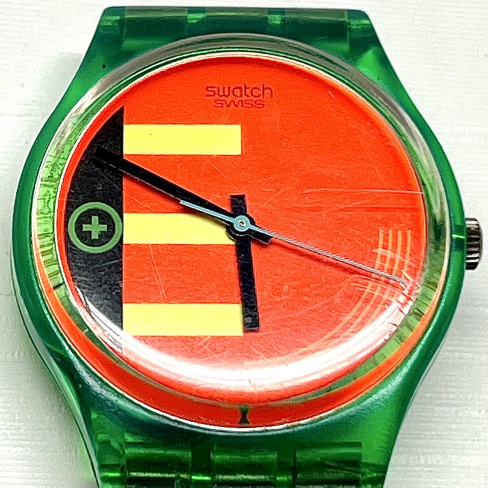 VINTAGE 1988 SWATCH WATCH NEON RIDER - PRE-OWNED NO BAND NO BATTERY ...