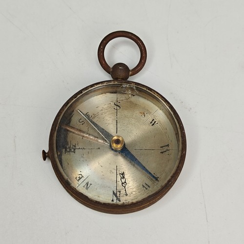 Antique Brass Handheld Compass Made in France Vintage Maritime ...