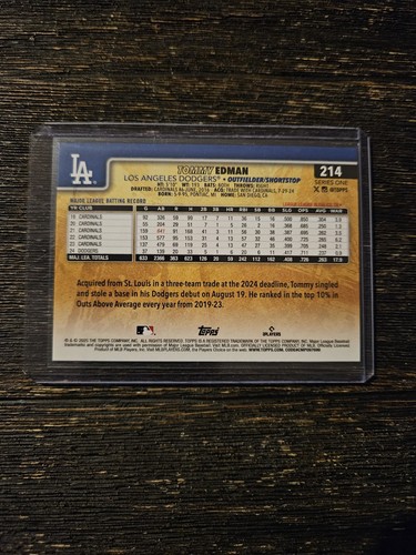 2025 Topps Series 1 Golden Mirror Tommy Edman SSP #214 Los Angeles ...