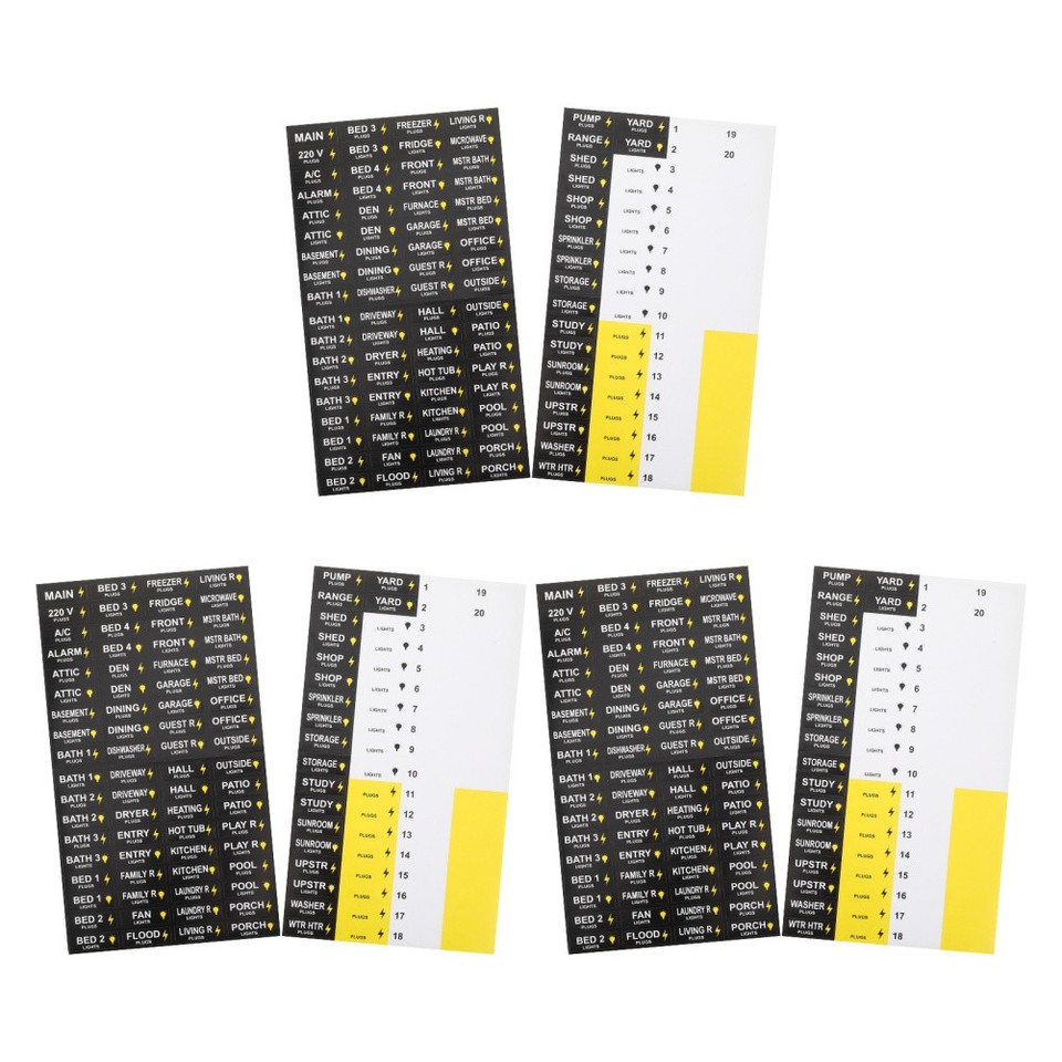 3 Sets Breaker Panel Labels, Electrical Box Catalog Labels & Number ...