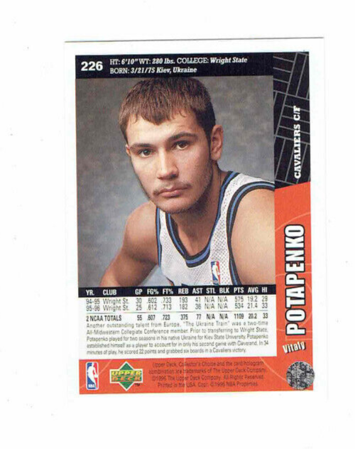Vitaly Potapenko Cavaliers C/F #226 Upper Deck 1996 #Basketball Card | eBay