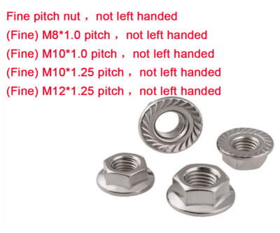 M5 M6 M8 M10 M12 304 Fine Thread Serrated Flange nut Left handed Hex ...