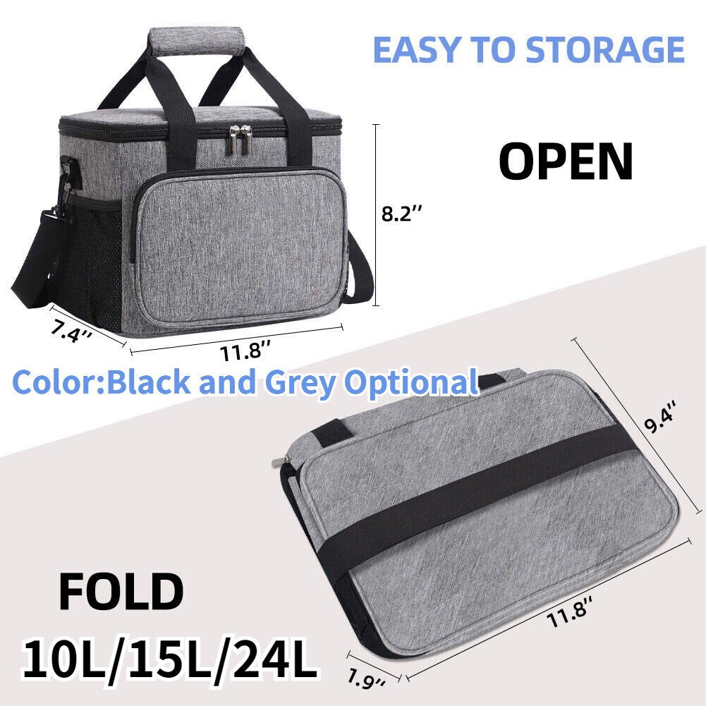 Thermal Cooler Food Picnic Storage Men Woman Box Insulated Shoulder ...