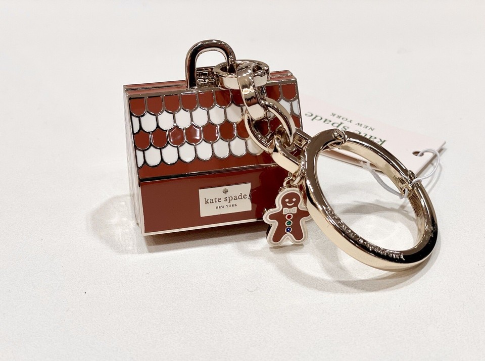 NWT Kate Spade Gingerbread House Keychain Bag Charm Fob K9270 Novelty ...