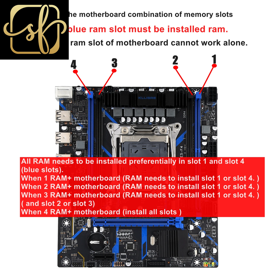 X99 Motherboard Combo Kit Set LGA 2011-3 Xeon E5 2680 V4 CPU DDR4 16GB ...