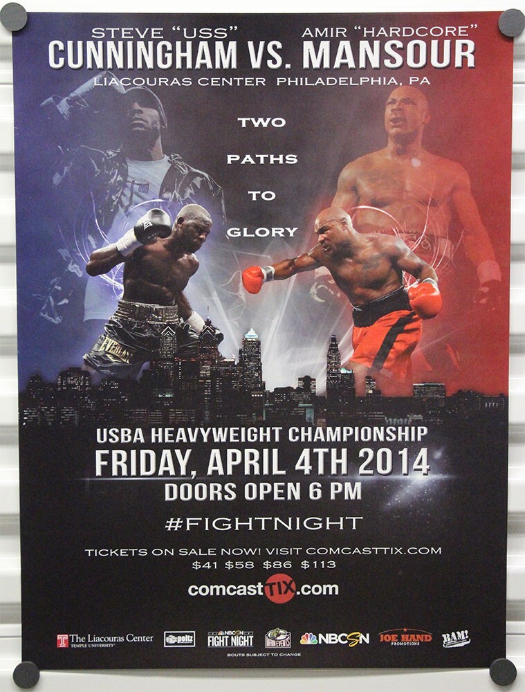 STEVE CUNNINGHAM vs AMIR MANSOUR ON SITE HEAVYWEIGHT BOXING POSTER ...
