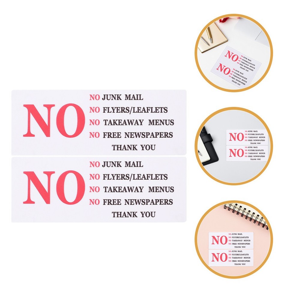 6 Pcs No Junk Mail Sticker Box Sign Mailbox Labels Functional Door ...