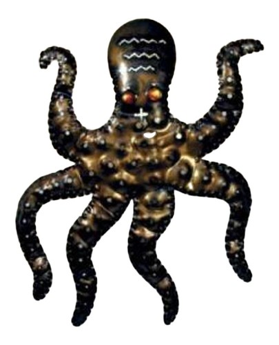 Coastal Antiqued Octopus Sea Creature Light Sconce 15 Inch Metal Wall ...