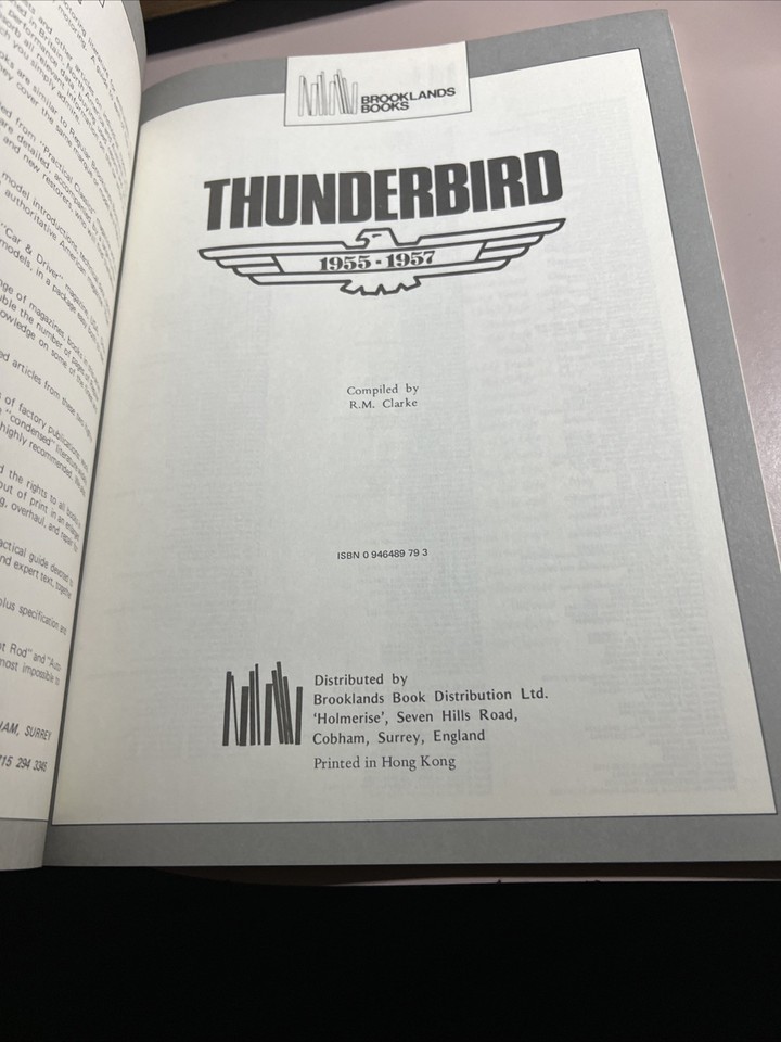 Ford Thunderbird 1955-1957 Road Tests - Brooklands Paperback - R.M ...