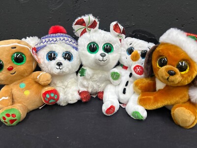 Black Friday Ty Christmas Beanie Set of 5 Plush Stuffed Christmas ...