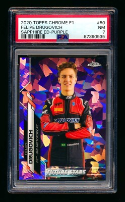 2020 TOPPS CHROME SAPPHIRE F1 #50 FELIPE DRUGOVICH RC PURPLE ROOKIE #6/ ...