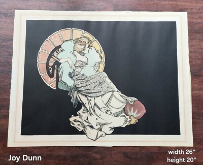 Vintage 1970s Joy Dunn Sexy-Deco signed Lithograph 159/250 ( W 26"/ HT ...