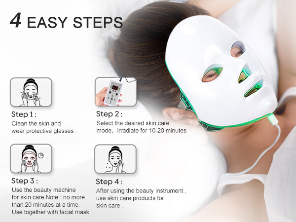 7 Colors LED Light Photon Face Mask Rejuvenation Skin Care Therapy ...