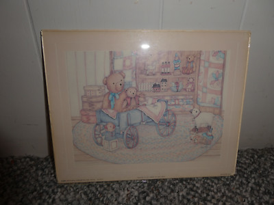 VTG 2 LOT DEBI HRON TEDDIES IN THE WINDOW/WAGON ‘98 LITHO PRINT ARTHUR ...