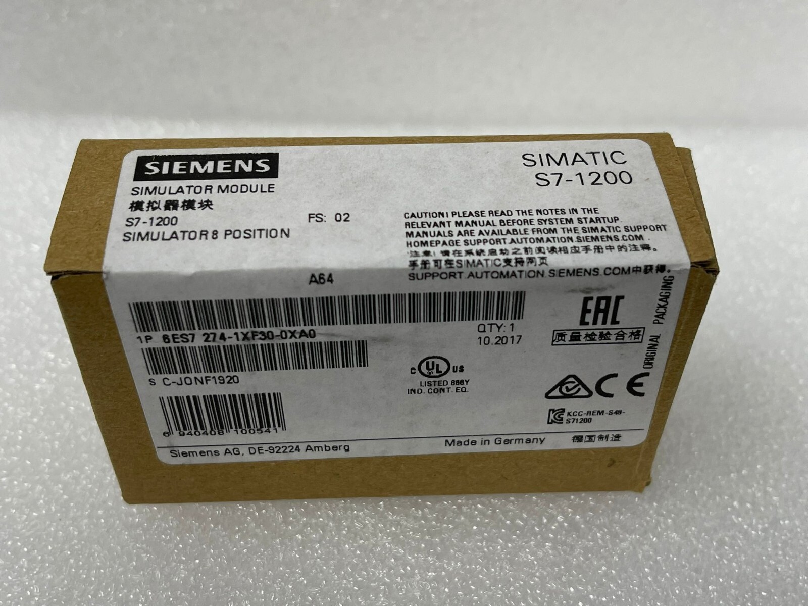 Siemens Simatic S7-1200 Simulator Module 8 position 6ES7 274-1XF30-0XA0 ...