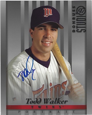 Autograph Signed 1997 Donruss Studio 8X10 Todd Walker Minnesota Twins ...