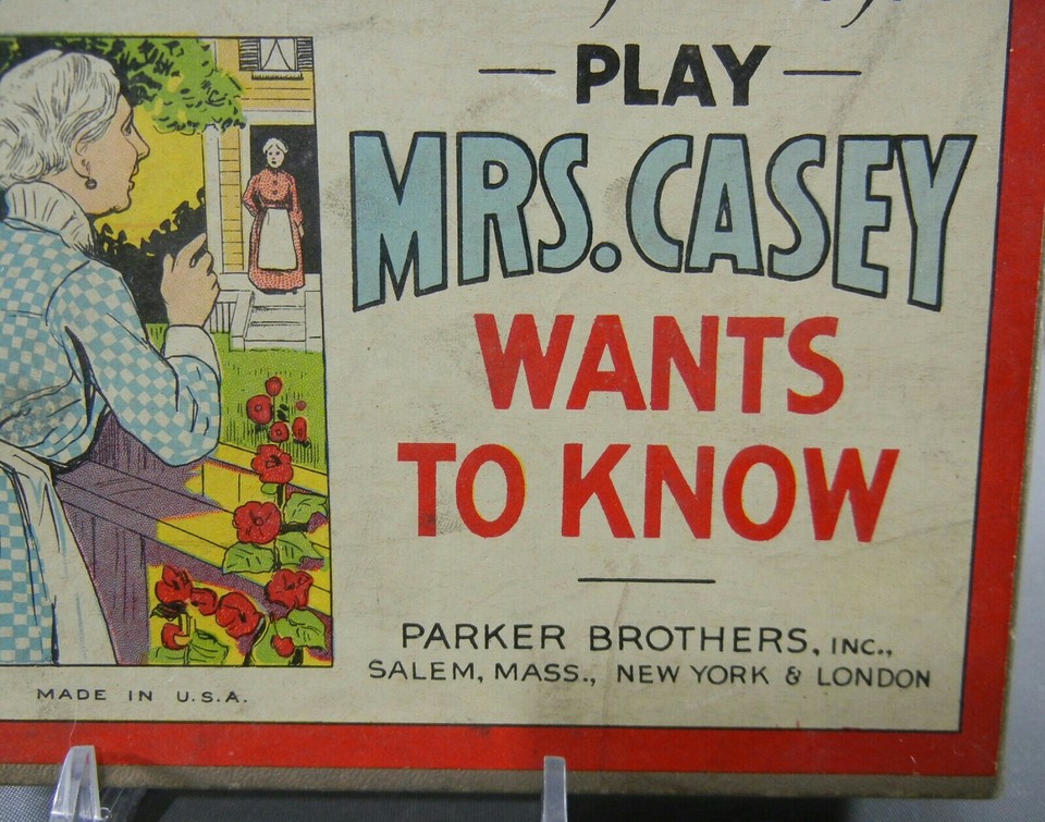 Antique Parker Brothers MRS. CASEY WANTS TO KNOW Game in Box | eBay