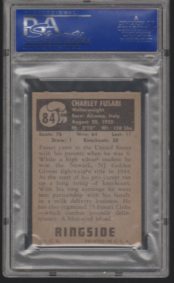 1951 Topps Ringside Set Break #84 Charlie Fusari PSA 7 NM Near Mint ...