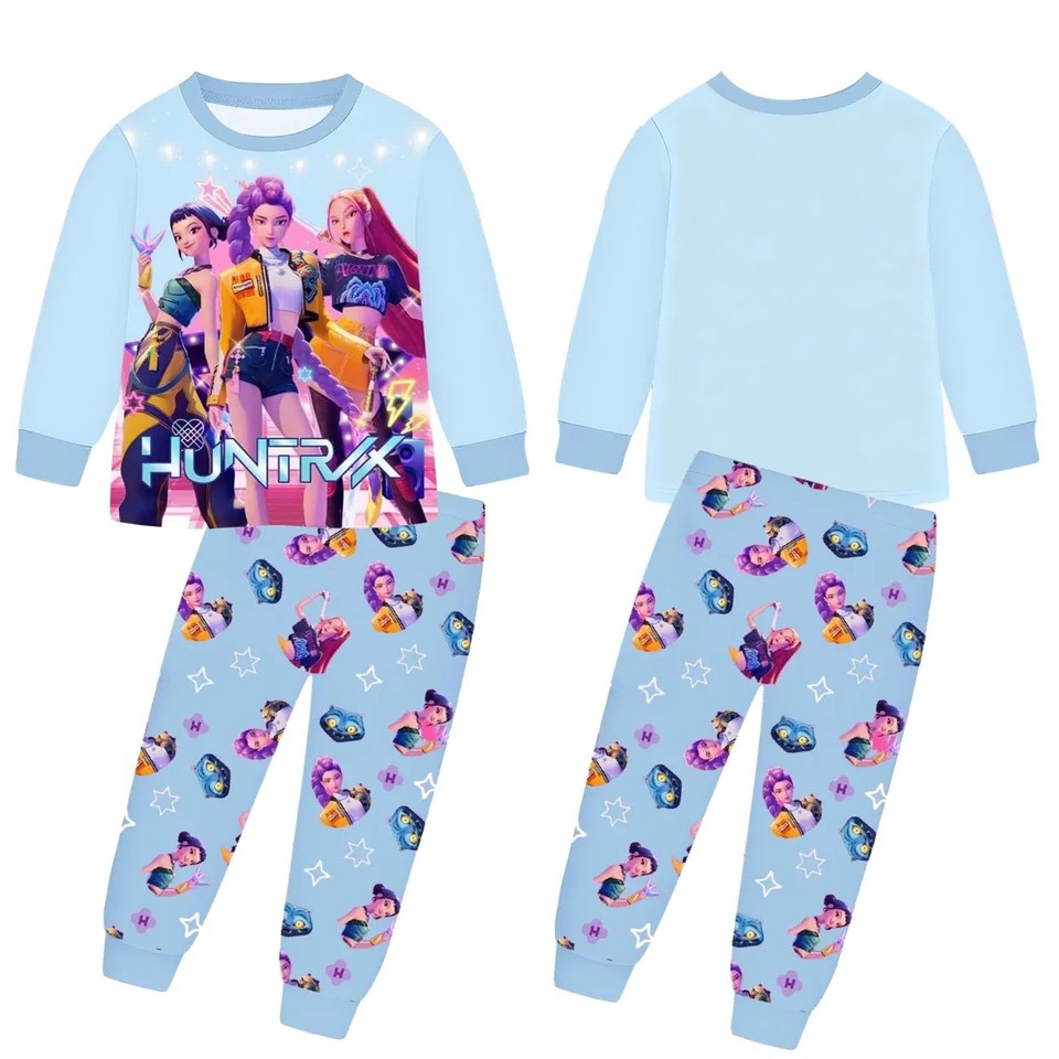 Kids Boys Girls Demon Hunters Pyjamas Top Pants Outfit K-pop Nightwear ...