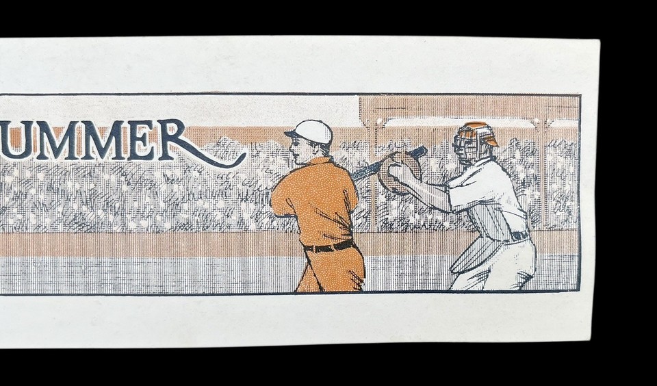 Antique 1913 Baseball Spring & Summer Catalog Store Display Header Sign ...